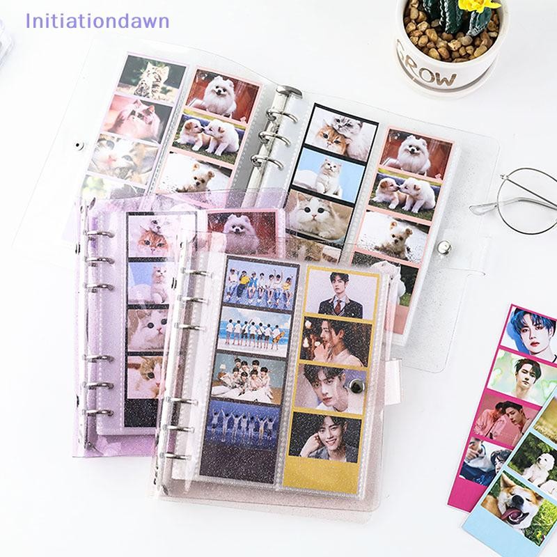 [Initiationdawn] A6 Glitter Photocard Binder 100 Photos for 2x6 Inch Photo Strips Bookmark Photo ...