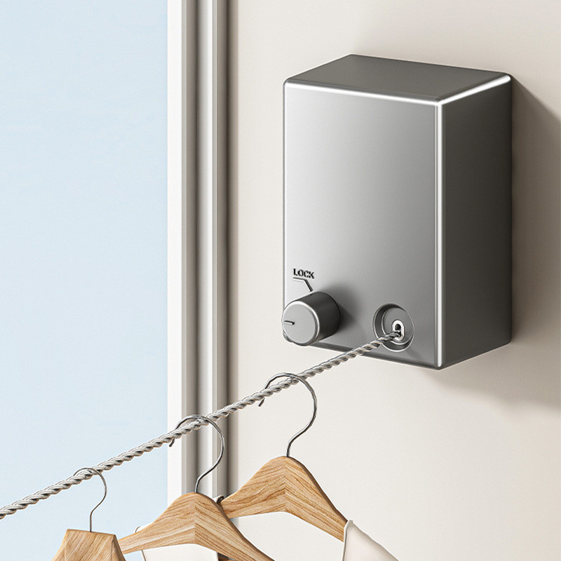 Invisible Clothesline Clothes Drying Handy Tool Rope Indoor Perforation ...