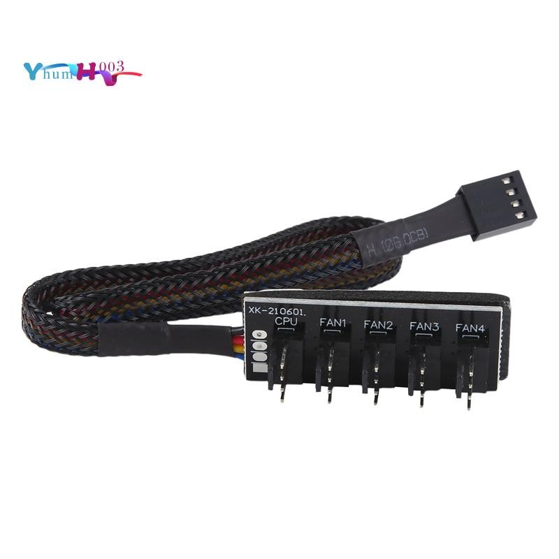 Host Case PC Cooler Fan Power Cable 1 Female to 5 Male 4Pin Socket Fan ...