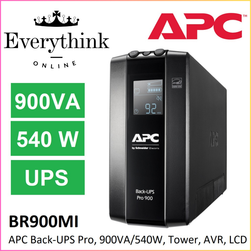 APC BR900MI BACK-UPS PRO, 900VA / 540W, TOWER, 230V, 6X IEC C13 OUTLETS ...