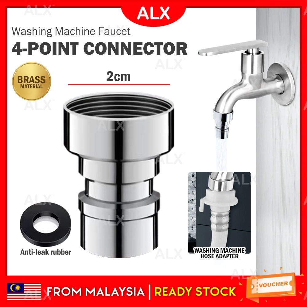ALX 4 Point Nozzle Inlet Joint Adapter Full Brass Washing Machine ...