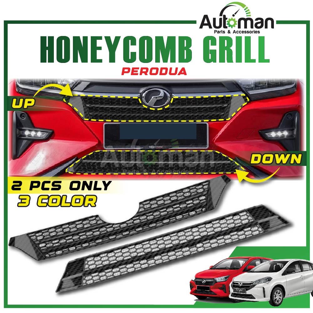 Front Bumper Honeycomb Grille Mesh Perodua Myvi Bezza Axia 2021 - 2025 ...