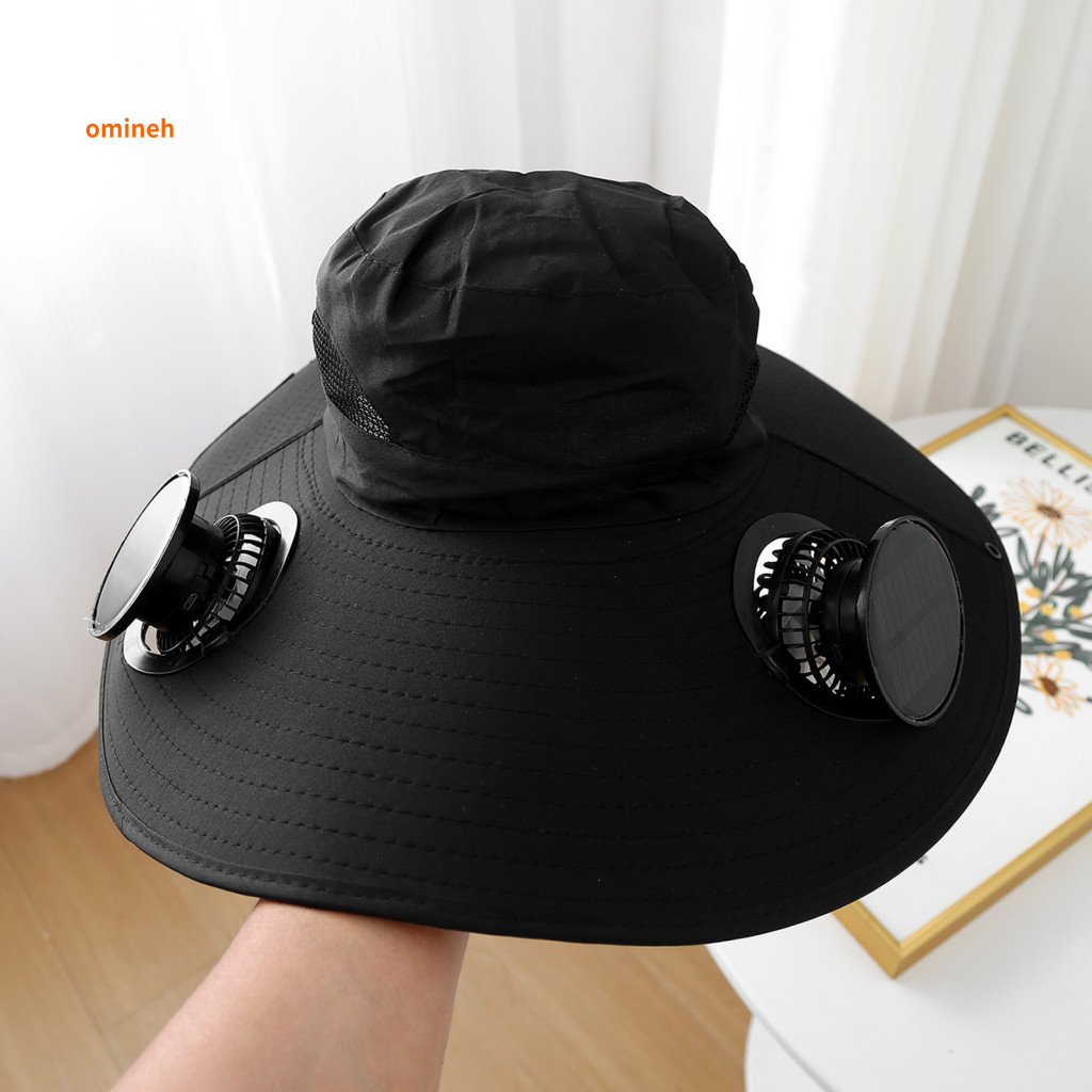 Dual-power Fan Hat Fishing Hat with Built-in Fan Outdoor Solar Fan Hat ...