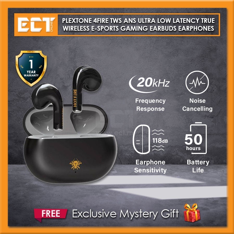 Plextone 4Fire TWS ANS Ultra Low Latency True Wireless E-Sports Gaming ...