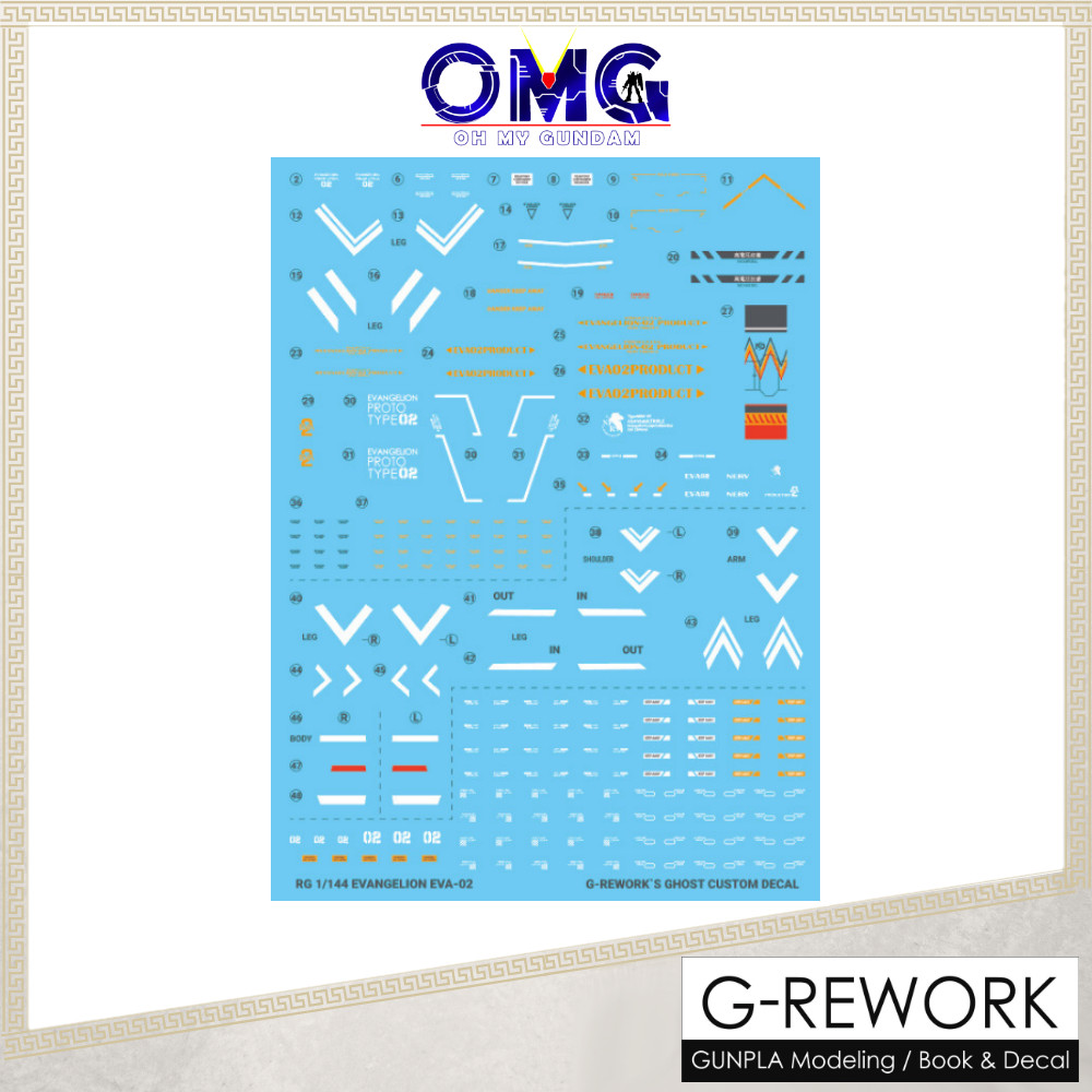 G-Rework RG Evangelion 02 EVA Water Decal CD-RG-E2 EVA-02 G Rework ...