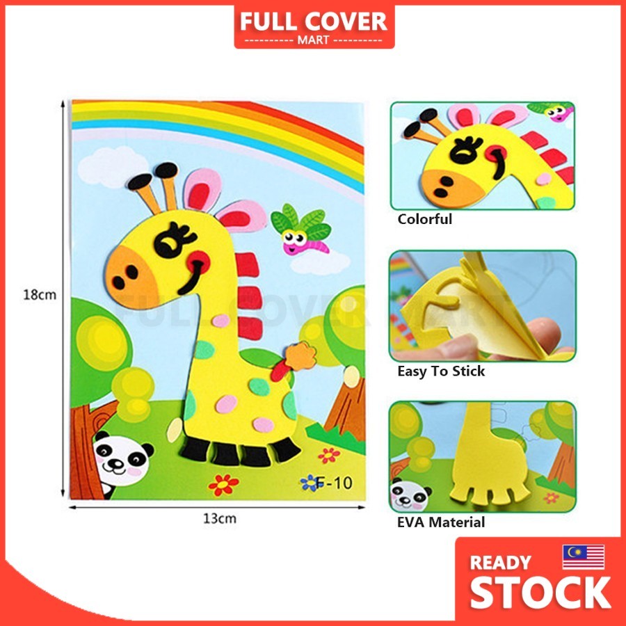 (TOY55) Colourful Sticker Paper Card Diy Party Gift Card Kad Gorek ...