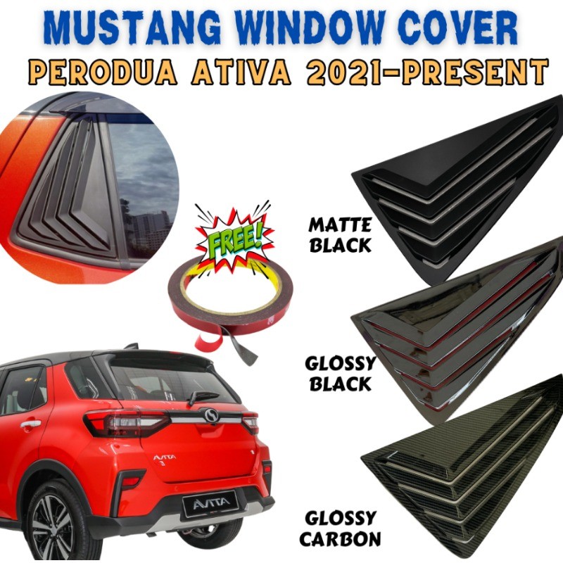 Perodua Ativa Rear Side Louver Cover Window Triangle Mirror Cover ...