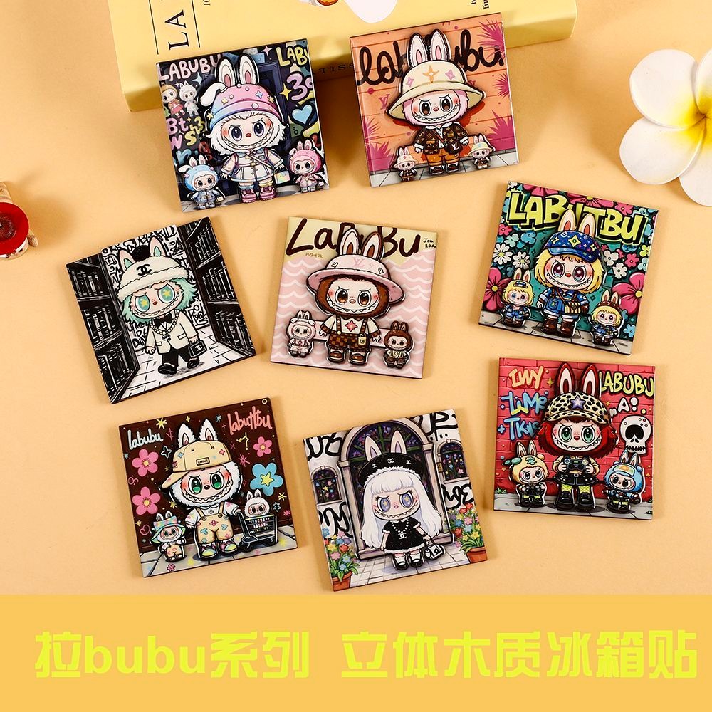 【Shipment Within 24 Hours‌】 Cute Cartoon Wooden Fridge Magnet Creative ...