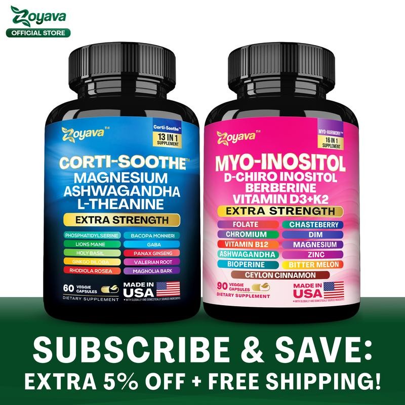 Soothe & Smooth Bundle - Zoyava Cortisol and Myo-Inositol All-in-One ...