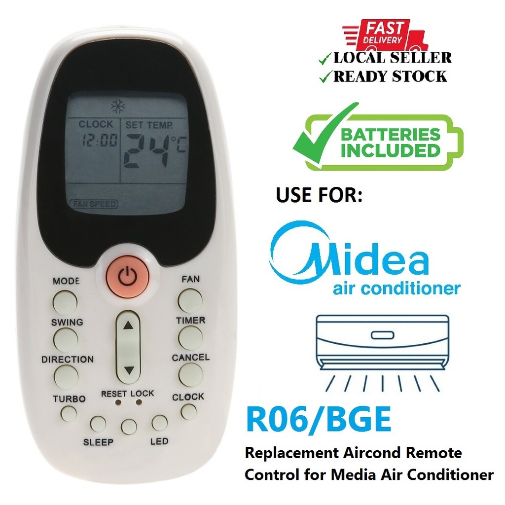 Replacement Aircond Remote Control for Media Air Conditioner R06/BGE ...