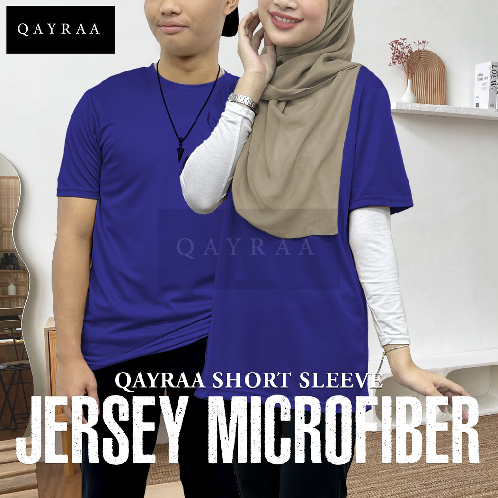 QAYRAA P3 Baju Sukan Lengan Pendek Microfiber Jersey Short Sleeve-Size S-5XL/Black/Maroon/Red ...