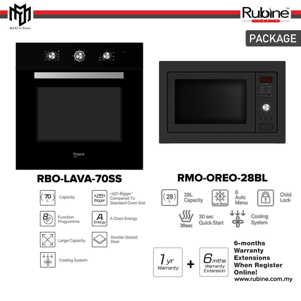 Rubine Built in Oven/Build in Microwave Oven (28 L) RBO-LAVA-70SS + RMO ...