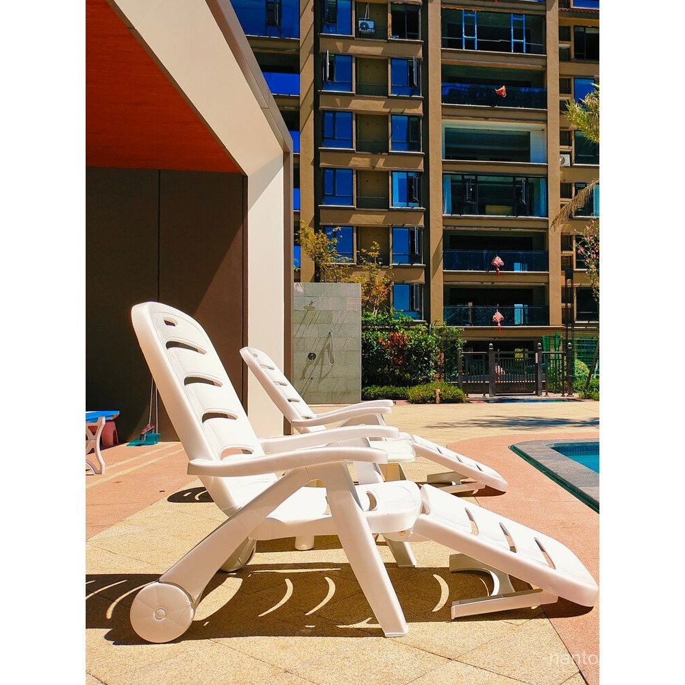 recliner Courtyard Hotel Bathing Lounge Chair Beach Recliner Plastic ...