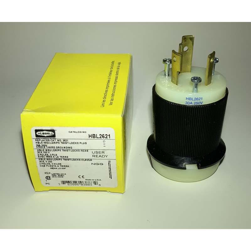 Hubbell HBL2621 Locking Plug 30A 250V 2pole 3 Wire Male Plug | Shopee ...