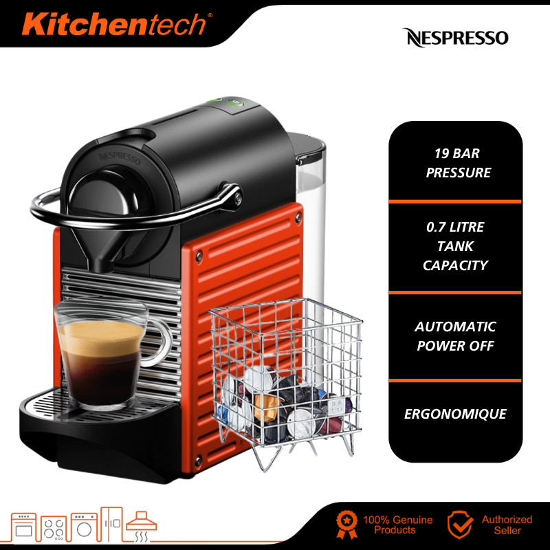 Nespresso C61-ME-RE-NE Pixie Electric Capsule Pod Coffee Machine Red ...