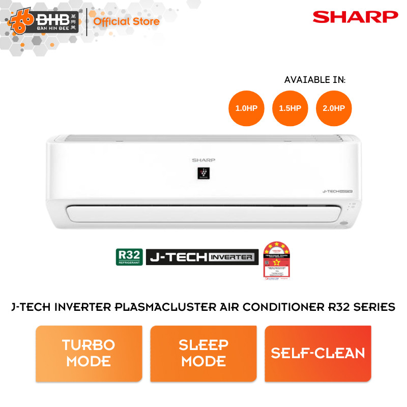 Sharp J-Tech Inverter Air Conditioner 1.0/1.5/2.0HP AHXP10YMD AHXP13YMD ...