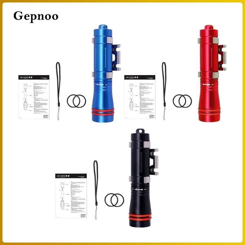 Gepnoo Diving Flashlight Underwater Light Waterproof Handheld ...