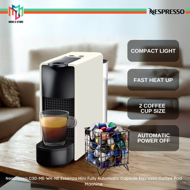 Nespresso Essenza Mini Fully Automatic Capsule Machine - White [Free ...