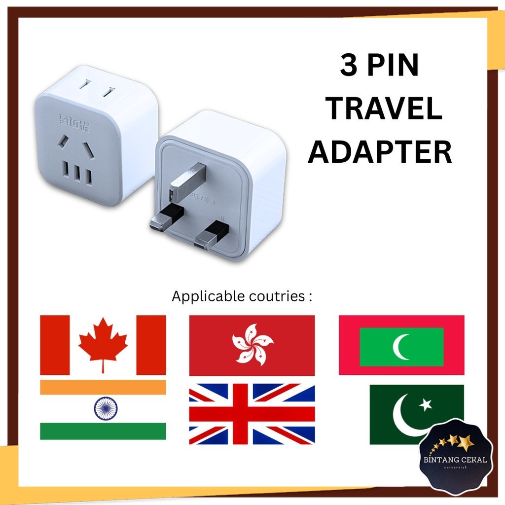 BC International 2/3Pin Plug Conversion British Socket Adapter Travel ...