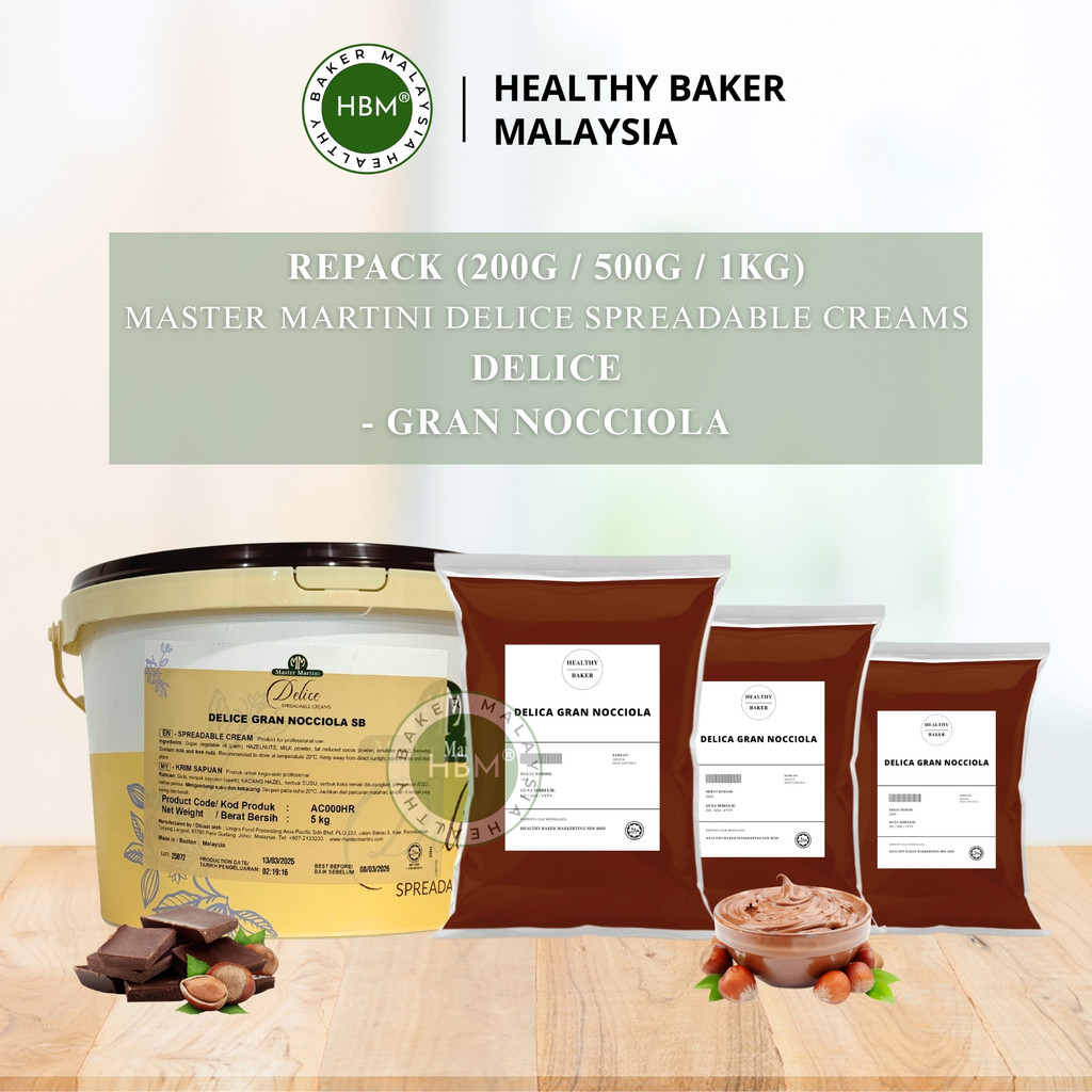 (Repack 200g/500g/1kg) Master Martini Delice Gran Nocciola | Hazelnut ...