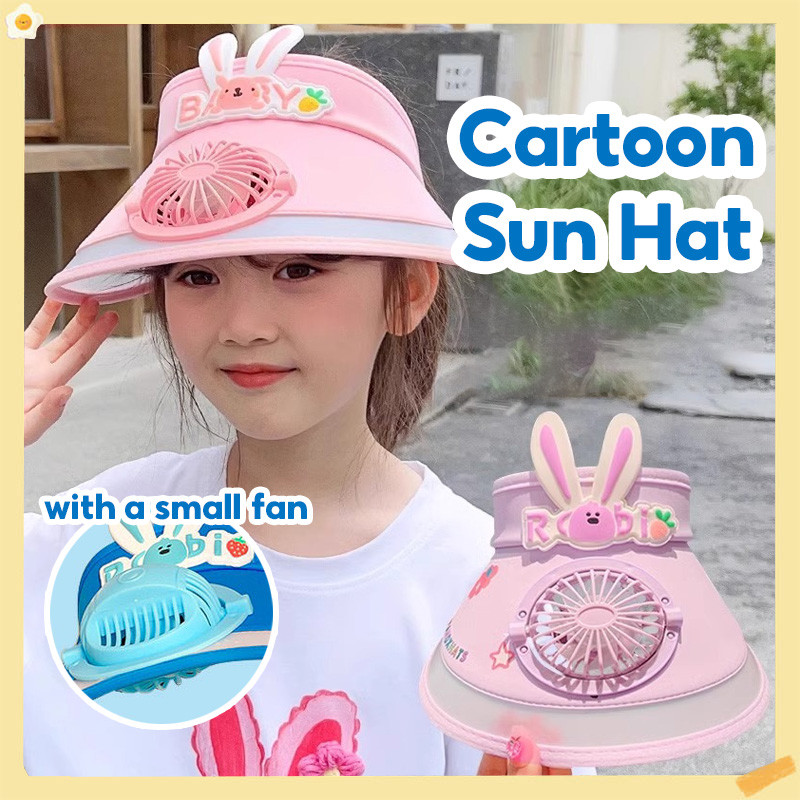 Fan Sunscreen Cap Children Sun Hat with Fan Empty Cap USB rechargeable ...