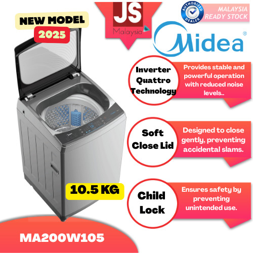 Midea MA200W105 10.5KG Top Load Fully Automatic Washing Machine ...