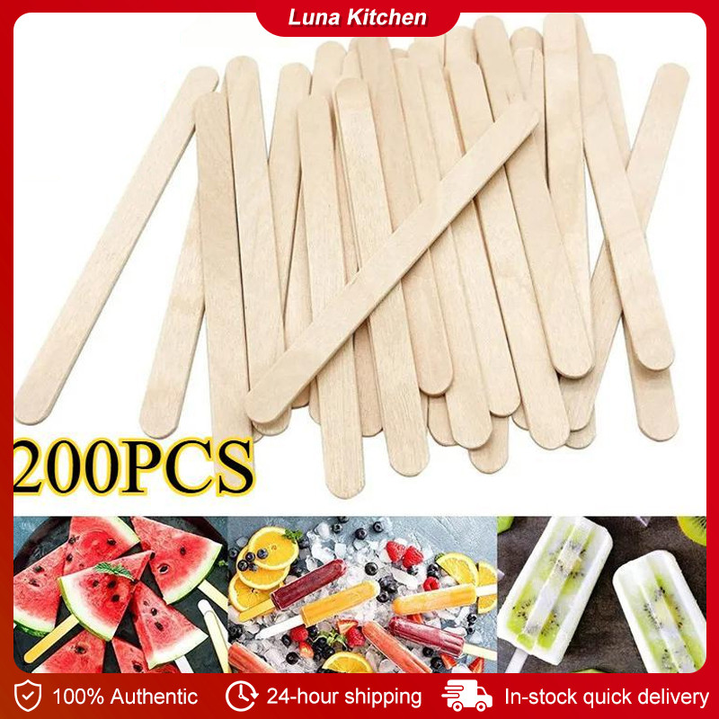 200PCS Popsicle Stick Ice Pops Sticks Ice Cream Sticks Arts & Crafts ...
