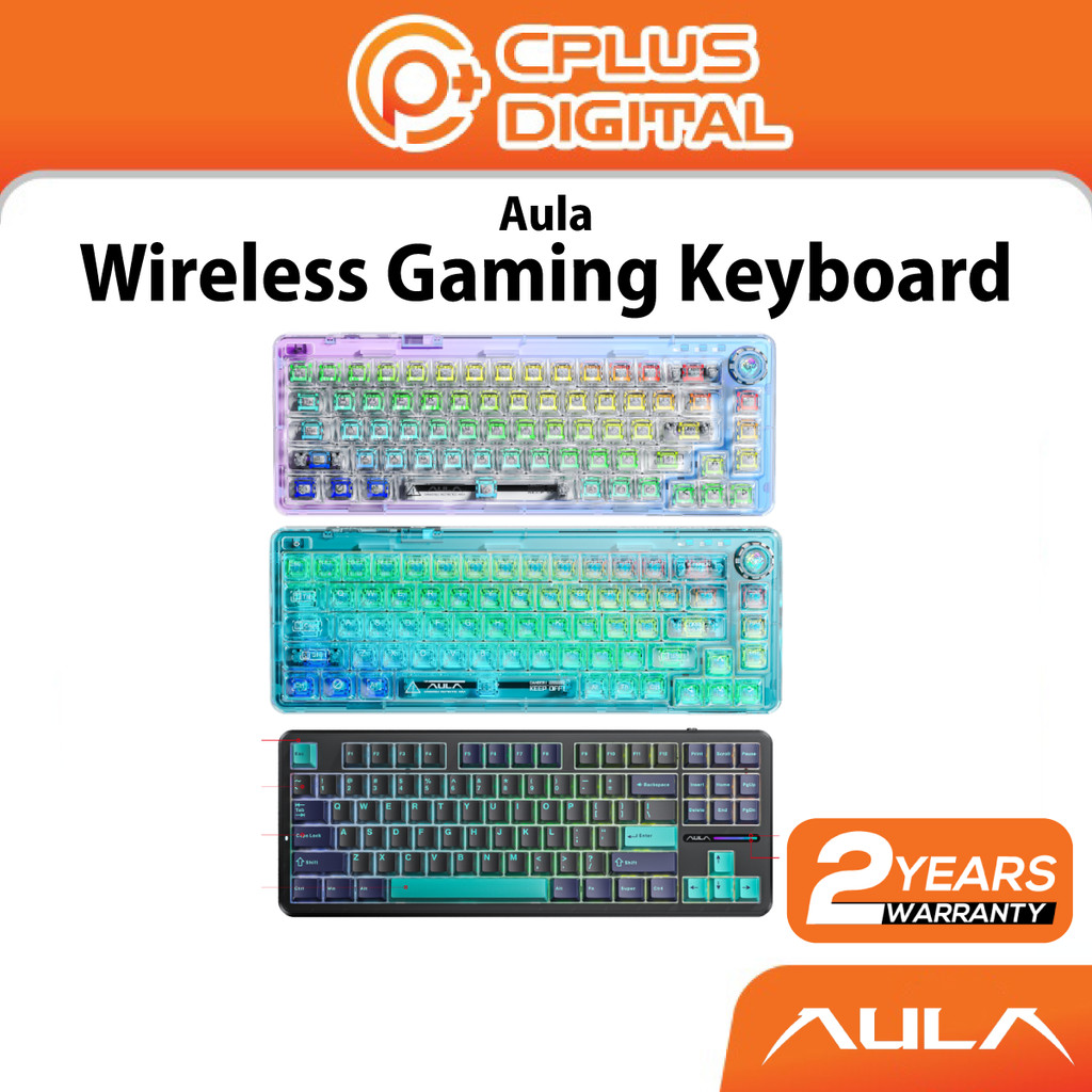 AULA Wireless Mechanical Keyboard RGB 3 Mode 2.4G/ BT/ Wired Gasket Hot ...