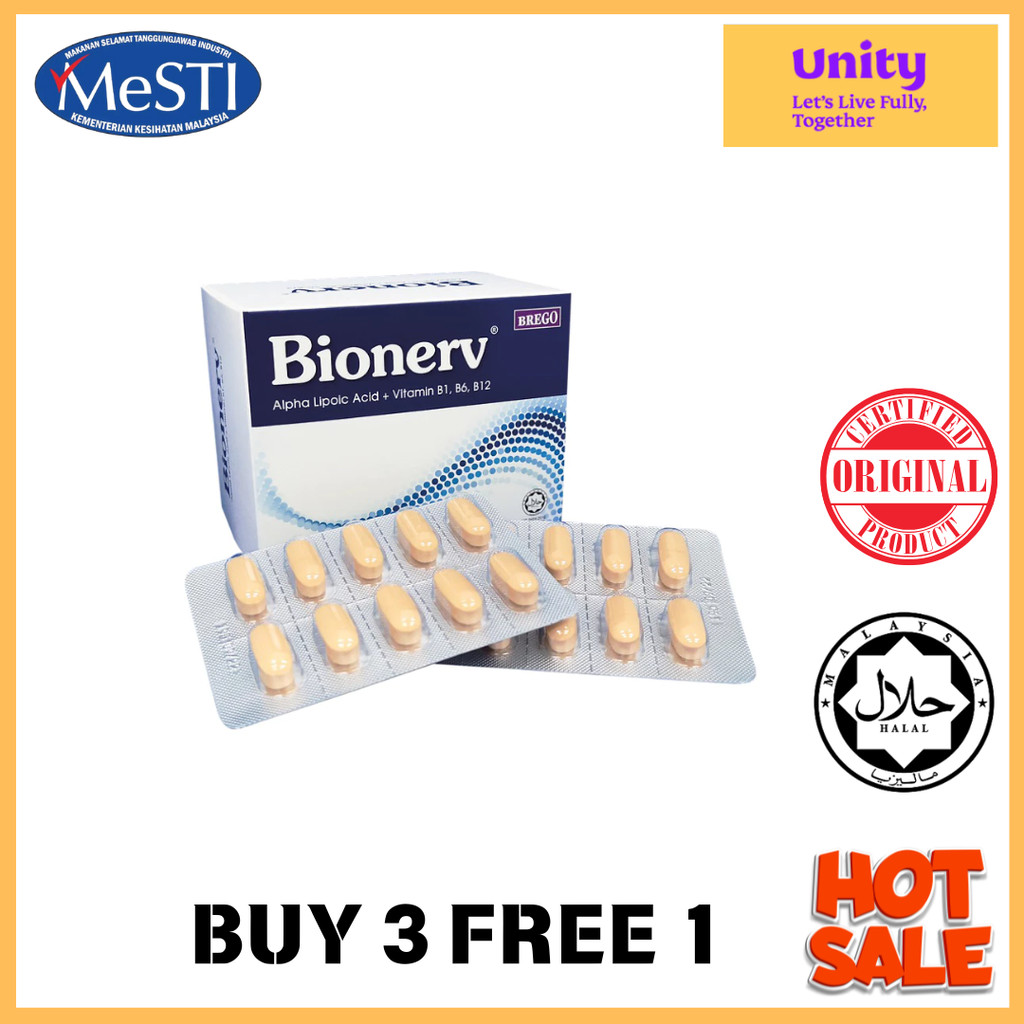 Bionerv 60's (Alpha Lipoic Acid + Vitamin B1, B6 & B12) | Shopee Malaysia