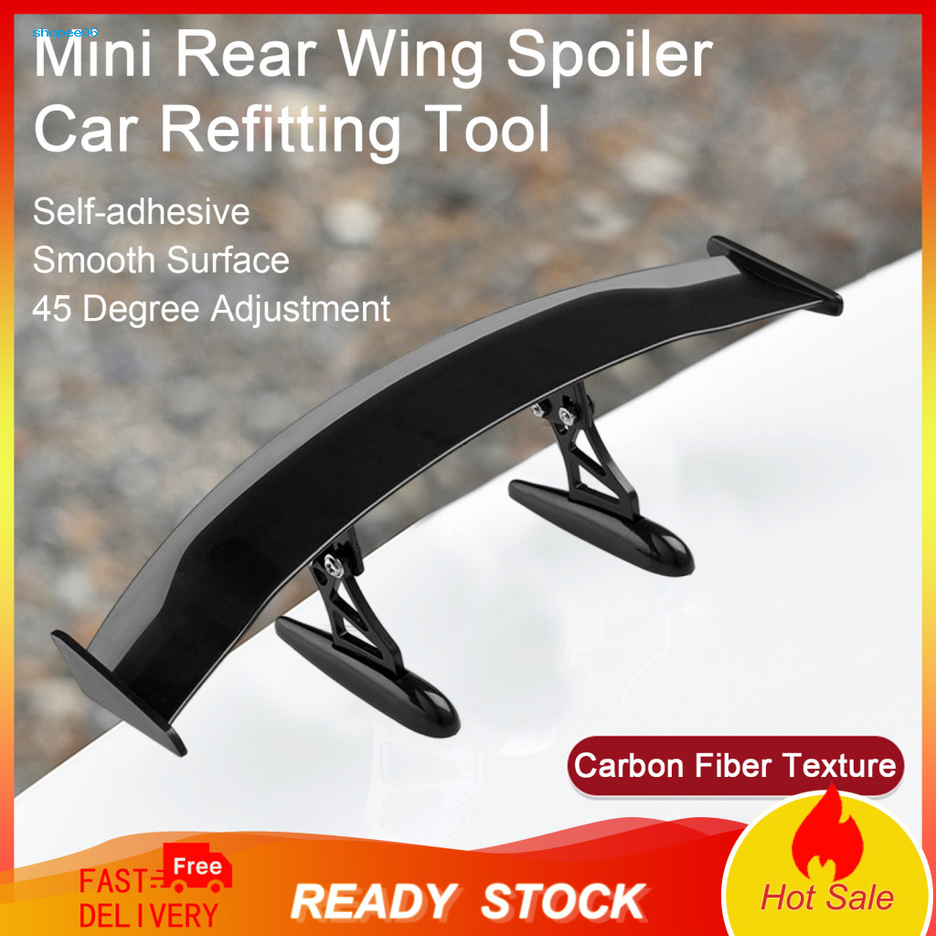 SDRU Car Tiny Tail Wing Carbon Fiber Texture Punch-free Universal Mini ...