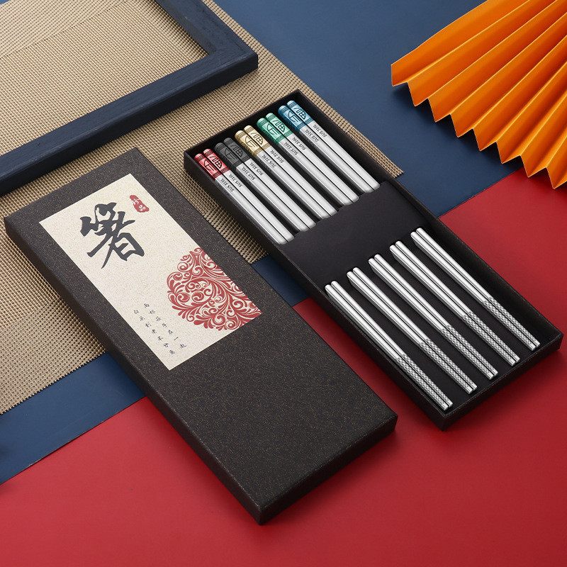 5 Pairs of Chopsticks Stainless Steel 316L Tableware Food Grade One ...