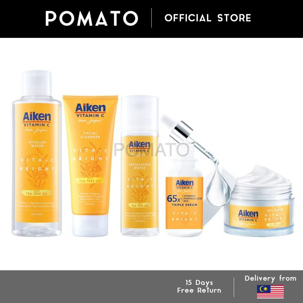 Aiken Vitamin C Skincare Series All Skin Face Wash Micellar Water Toner ...