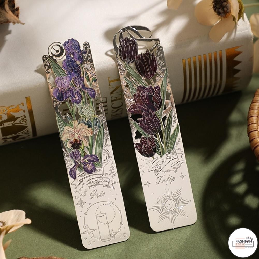 LF 1PC Metal Bookmarks , Hollow Flower Bookmark For Book Lovers Writers ...