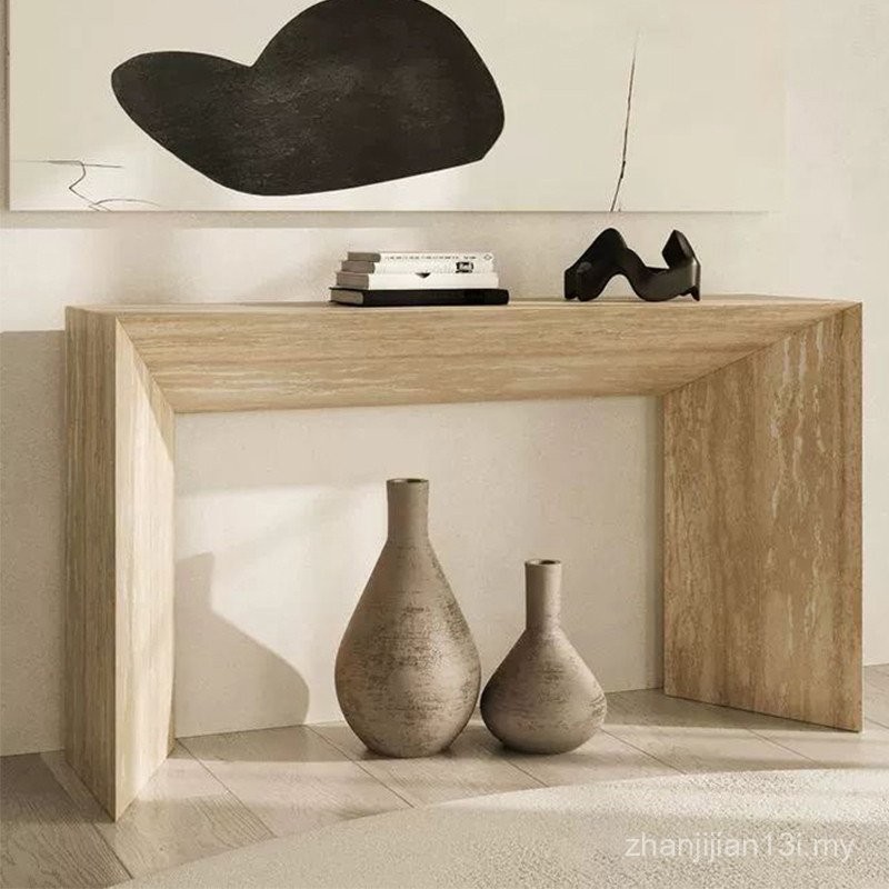 Silent Style Retro Natural Cave Stone Marble Entrance Entrance Table ...
