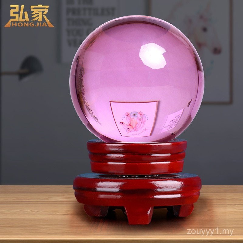 Hiasan Bola Kristal Sfera Kaca Merah Jambu Dua Belas Buruj Fotografi ...