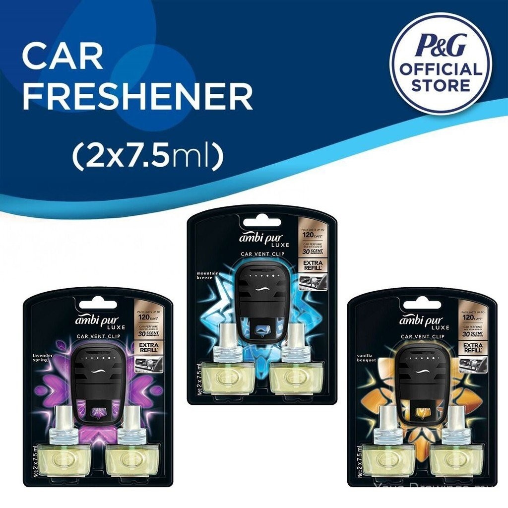 Ambi Pur Air Freshener Car Premium Clip 7.5ml x 2 (Lavender Spring ...