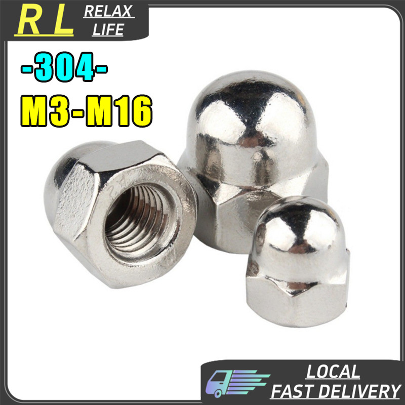 [RL] M3-M16 Cap Nut Hex Acorn Nuts Dome Nut Closed End nut 304 ...