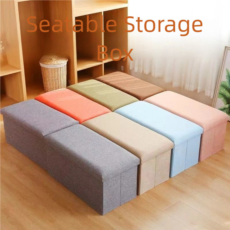 76 x 38 x 38cm Foldable Storage Stool sofa Foldable Home Organizer ...