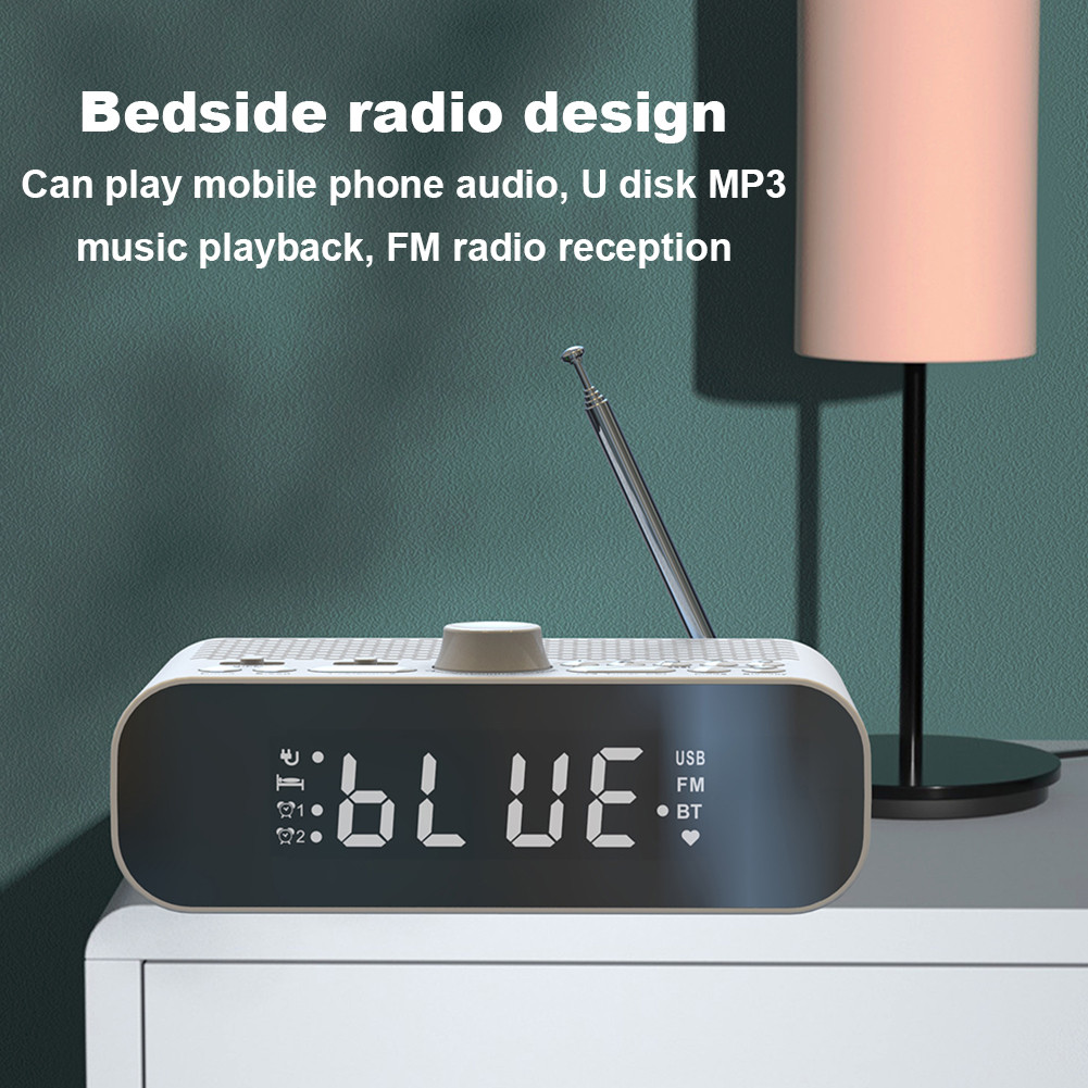 Digital Alarm Clock Radio LED Display FM Radio Rechargeable Clock Radio ...