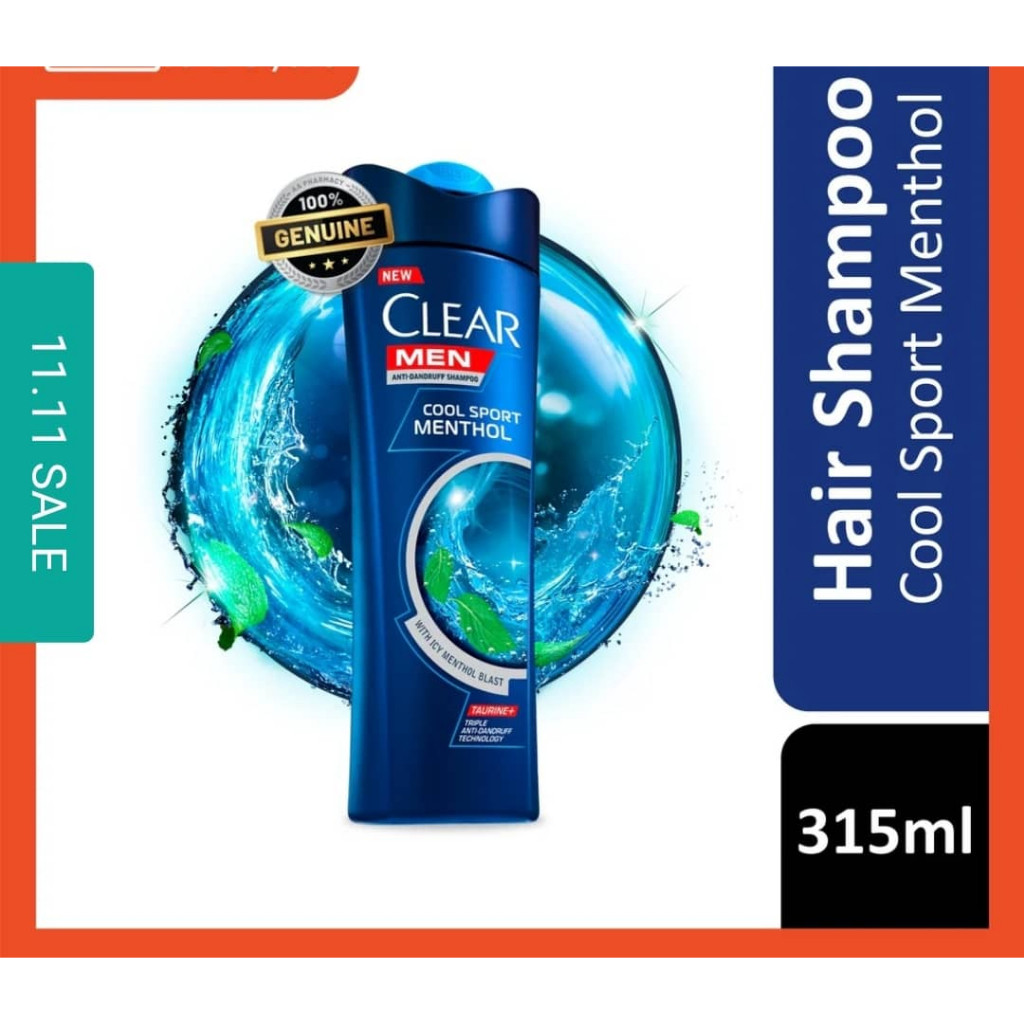 CLEAR Men Cool Sport Menthol-315ml | Shopee Malaysia