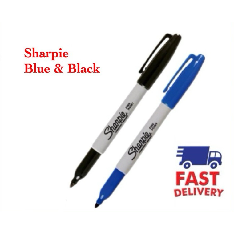 SHARPIE MARKERS FINE POINT BLACK/ BLUE & SHARPIE FINE POINT TWIN TIP ...