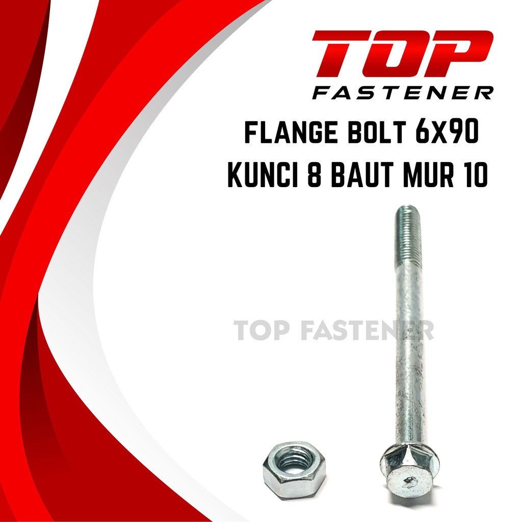 MESIN FLANGE BOLT 6X90 KEY 8 M6 WHITE MOTORCYCLE ENGINE BLOCK BOLT ...