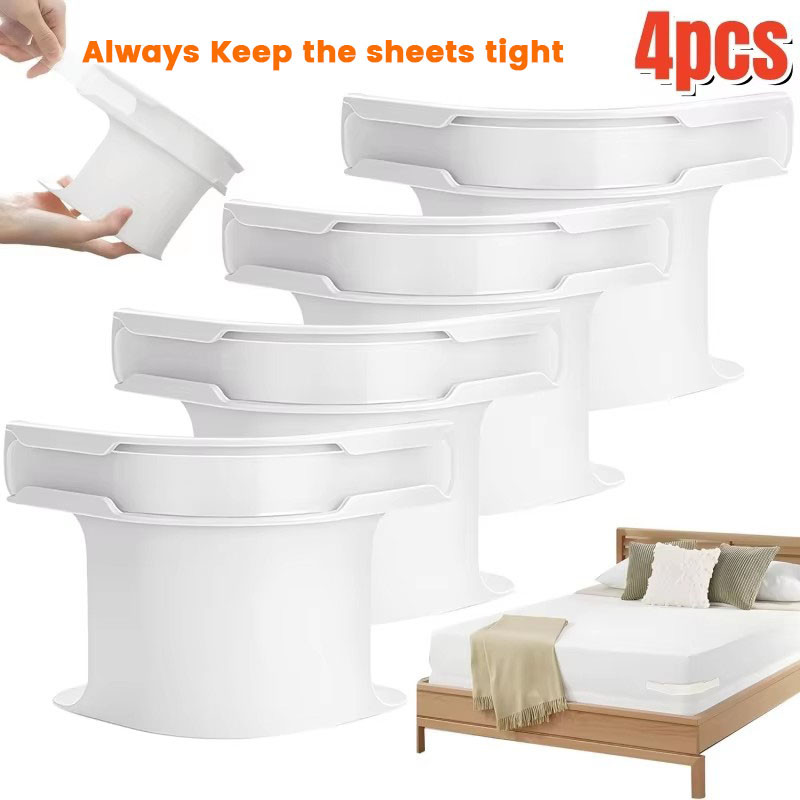 4Pcs Universal Bed Sheet Holder Non-slip Invisible Bed Sheet Clips Bed ...