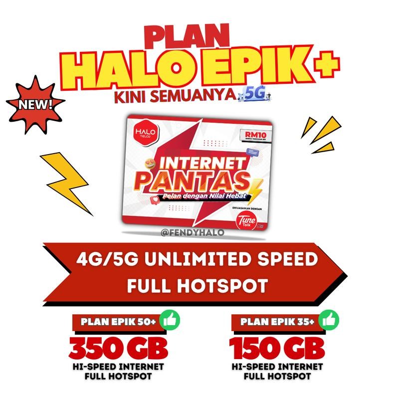 Sim Card Halo Telco Tunetalk RM50 Bulanan 350GB Full Hotspot or RM35 ...