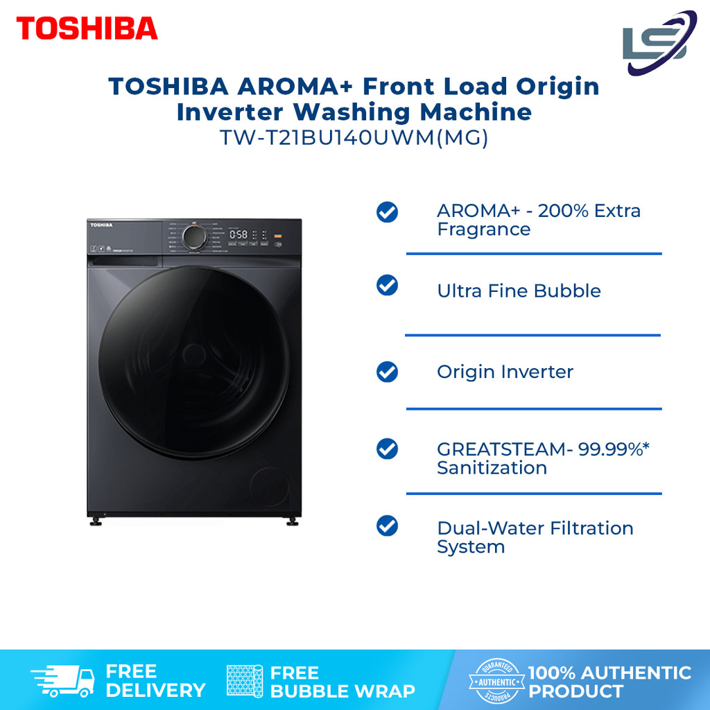 TOSHIBA 13KG AROMA+ Front Load Origin Inverter Washing Machine TW ...