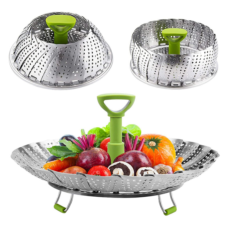 Stainless Steel Folding Steamer Collapsible Steaming Rack Expandable ...