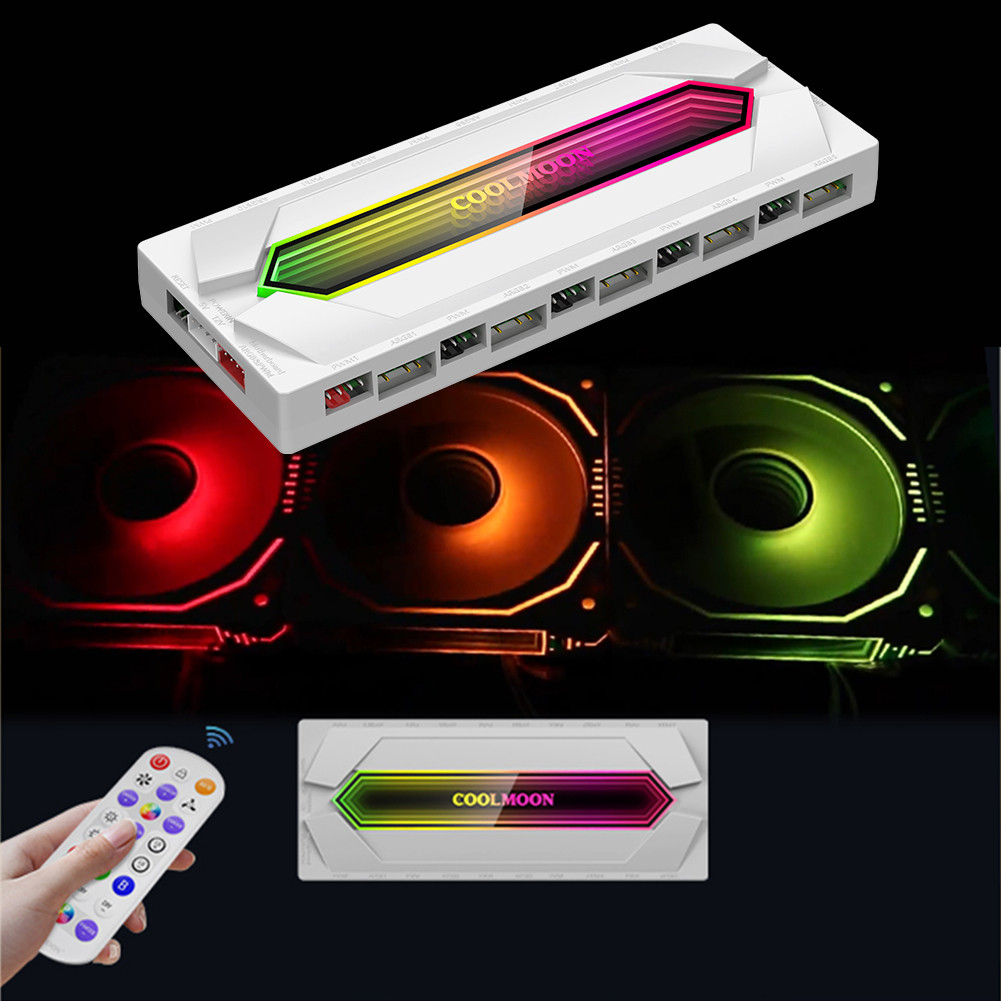 ARGB and PWM HUB Case Fan Hub with Remote SATA Power Supply Cable ARGB ...