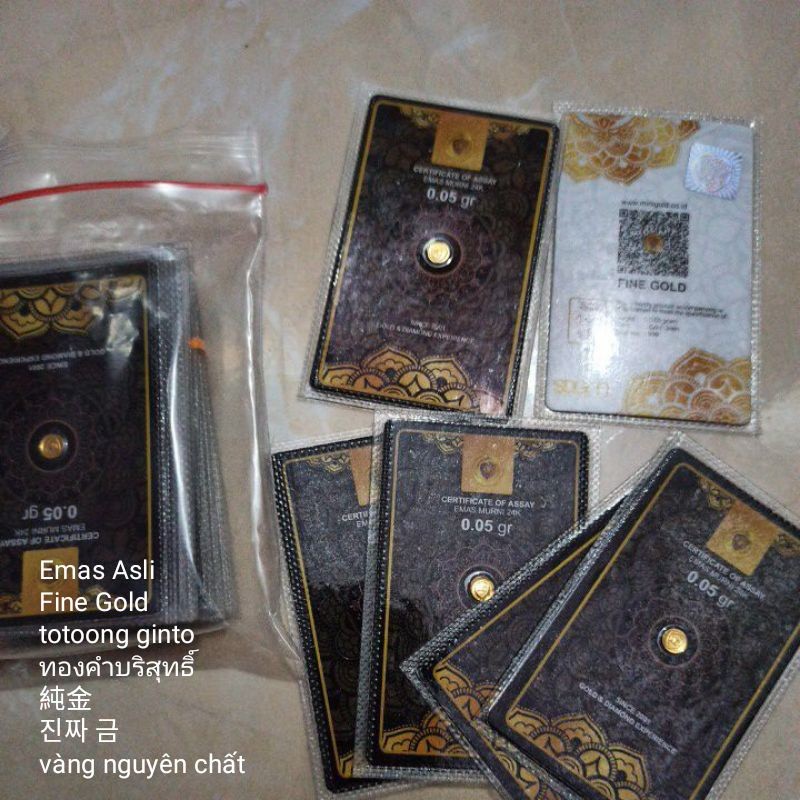 HM3 Mini Gold 0.05gr/precious Metal/24K Gold Bar+100%ori Receipt ...