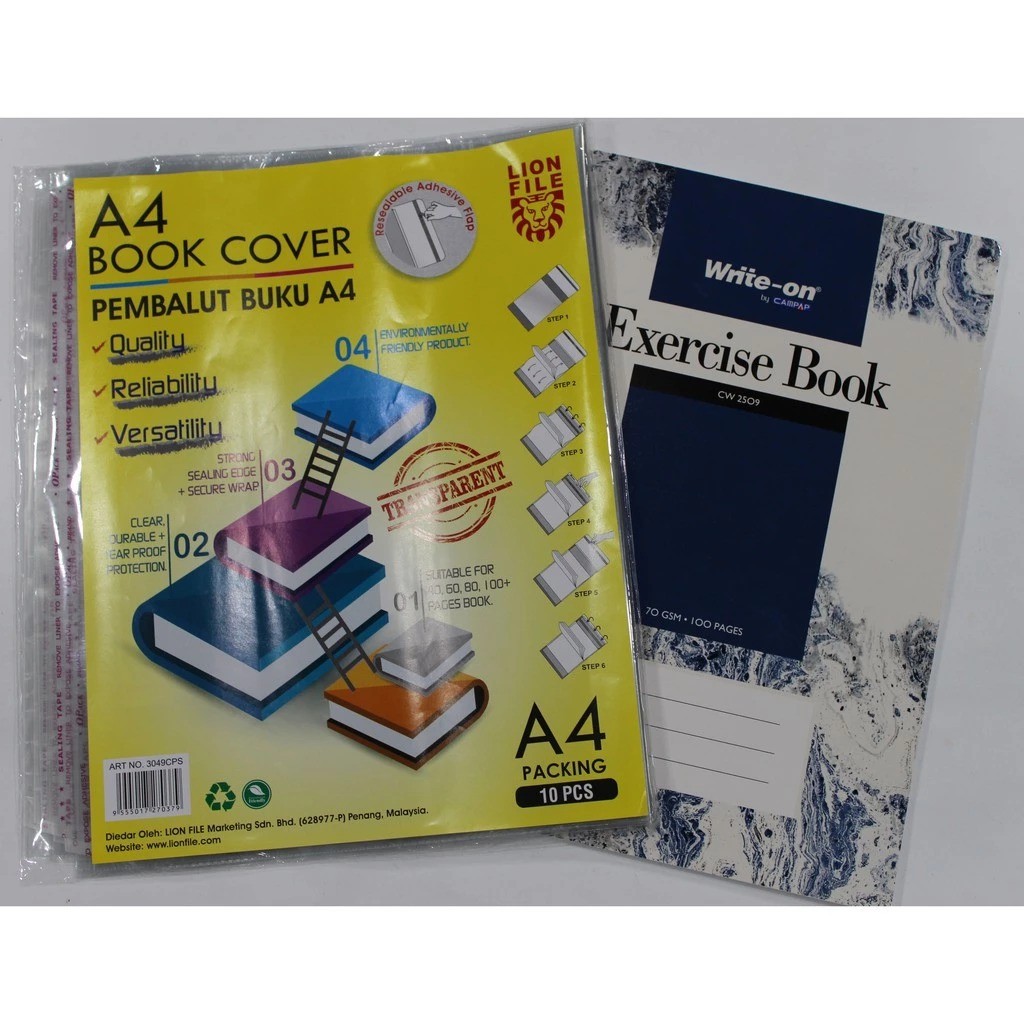 Lion-File 3049CPS A4 Size Book Cover 297mm x 490mm (10s'/pkt) | Shopee ...