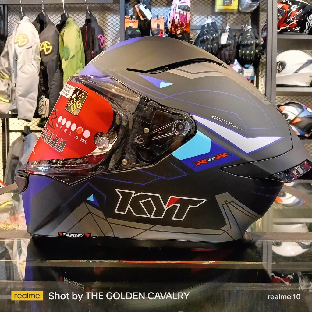 KYT R2R PRO LED MATT BLACK/BLUE ECE22.06 FULL FACE HELMET | Shopee Malaysia
